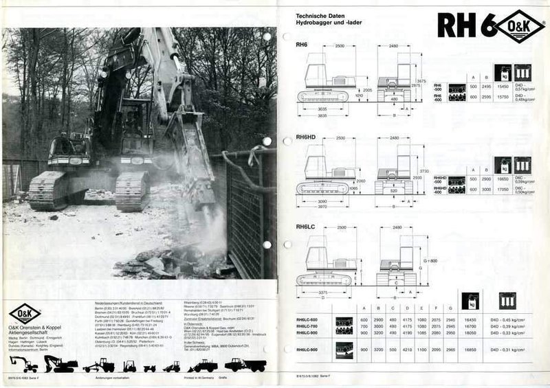 O&K RH6 Technische Daten Hydrobagger und -lader old-sued for｜建設機械化 ...