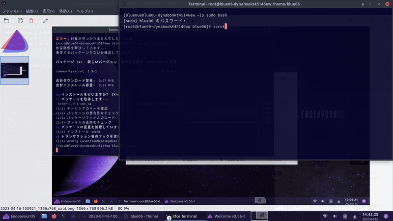 EndeavourOS hdd install｜blue06_2022｜note