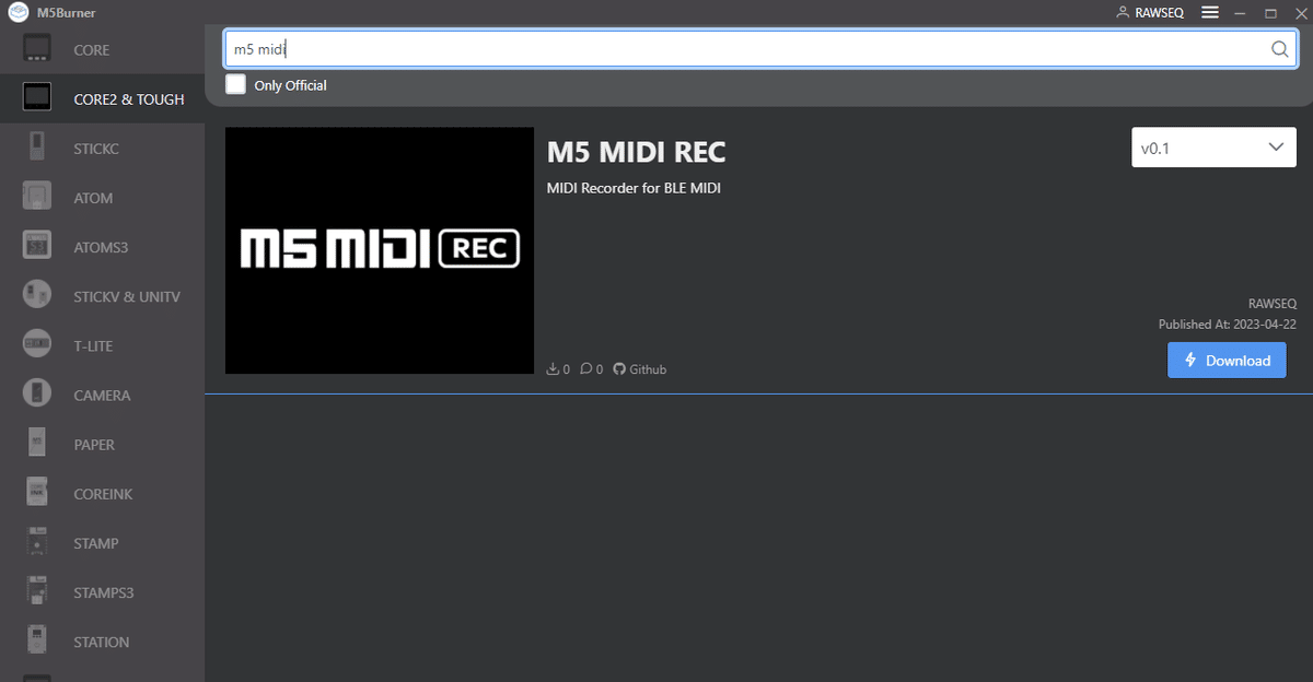 M5 MIDI REC の使い方｜RAWSEQ