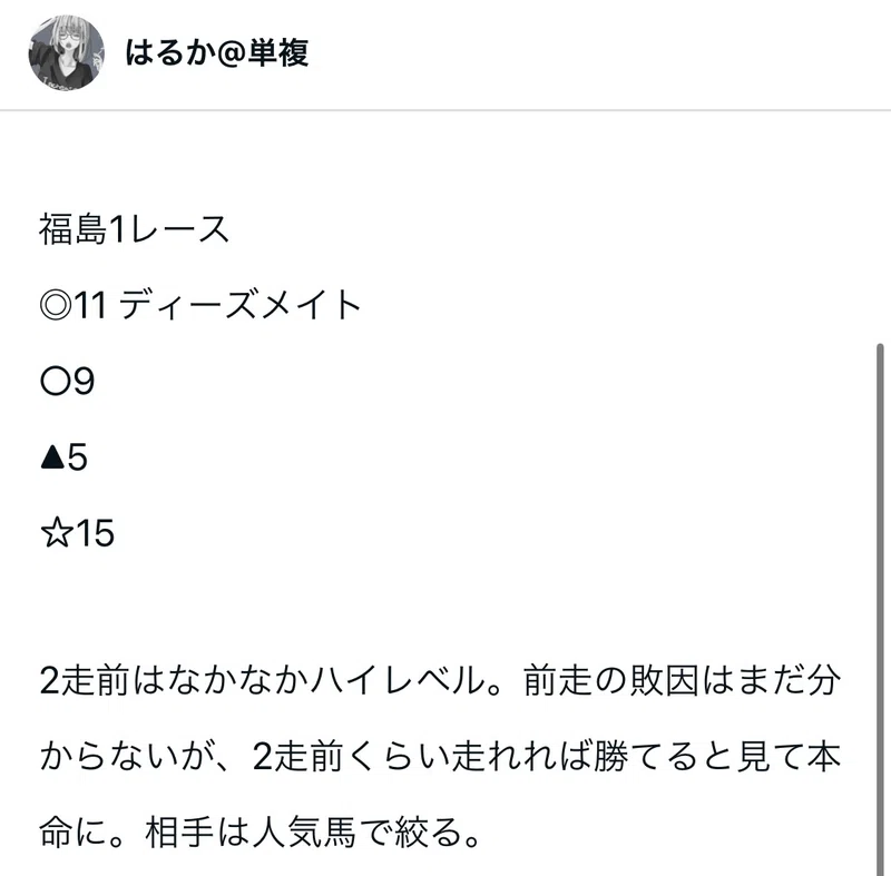 競馬で稼ぐための大切な考え方｜はるか@単複
