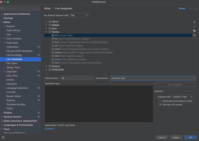 freezed（Dataクラス）のLiveテンプレートを追加する方法｜サブロー / 小さな習慣・大きな未来