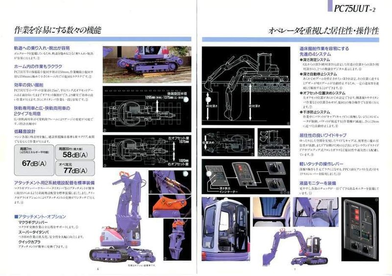 コマツ SUPERLINER PC75UUT-2 軌道作業車｜建設機械化ライブラリー