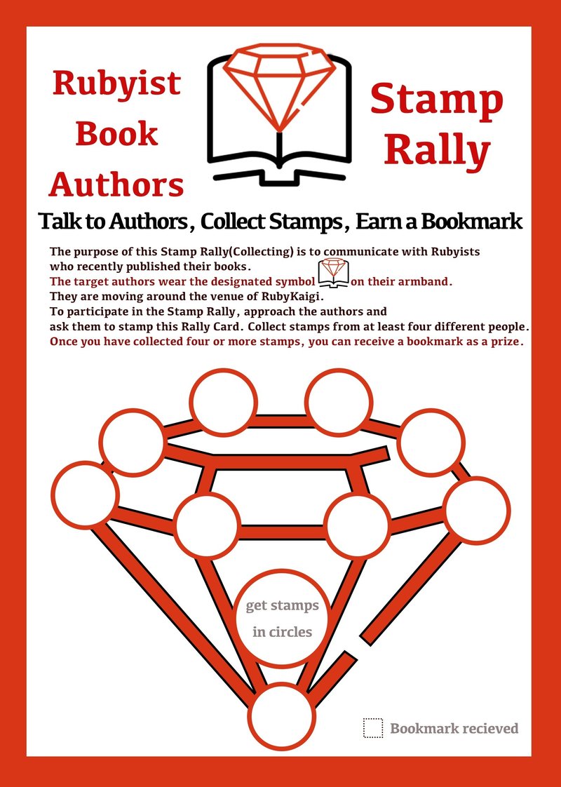 It's time to collect stamps at the venue of #rubykaigi2023 ! - Rubyist Book Authors Stamp Rally ...