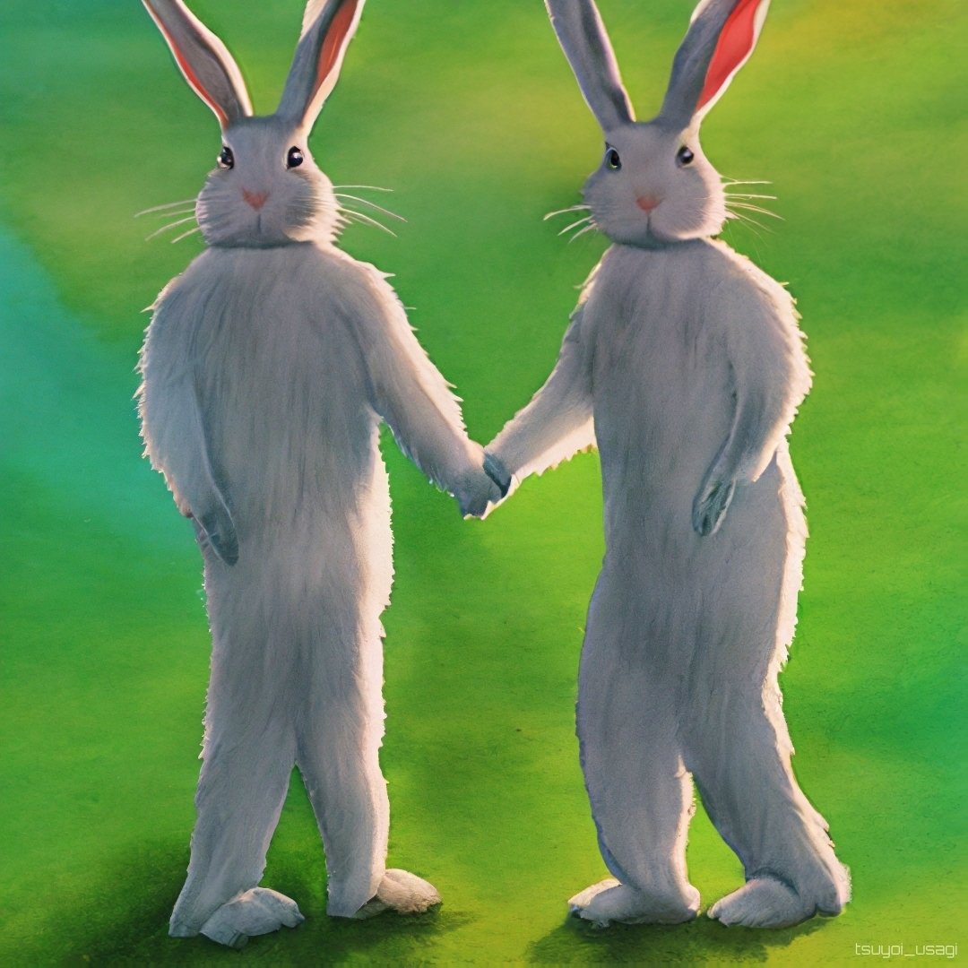 AI絵にキャプションをつけてみた#5 【画像】｜tsuyoi_usagi