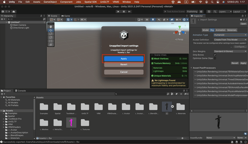 .VRMの3Dアバターを.fbxに変換してSpatialへ｜よんふく