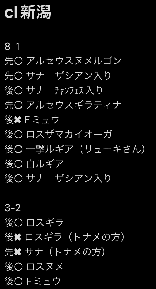 【本文無料】CL新潟TOP32ロストヌメルゴン｜なも