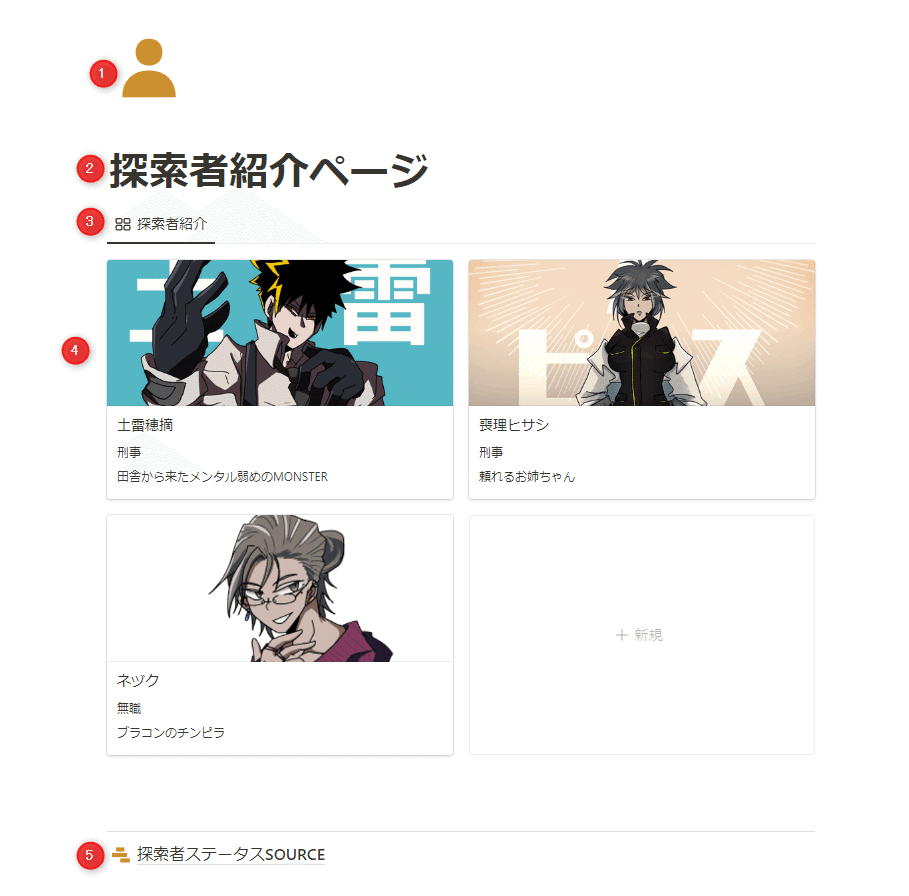 【Notionテンプレート配布】クトゥルフ神話TRPG・探索者紹介ページ｜さいど