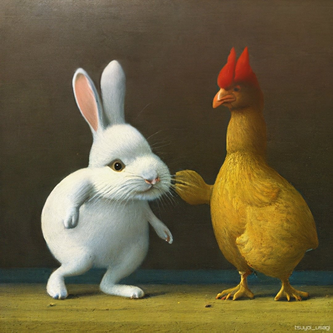 AI絵にキャプションをつけてみた#7 【画像】｜tsuyoi_usagi