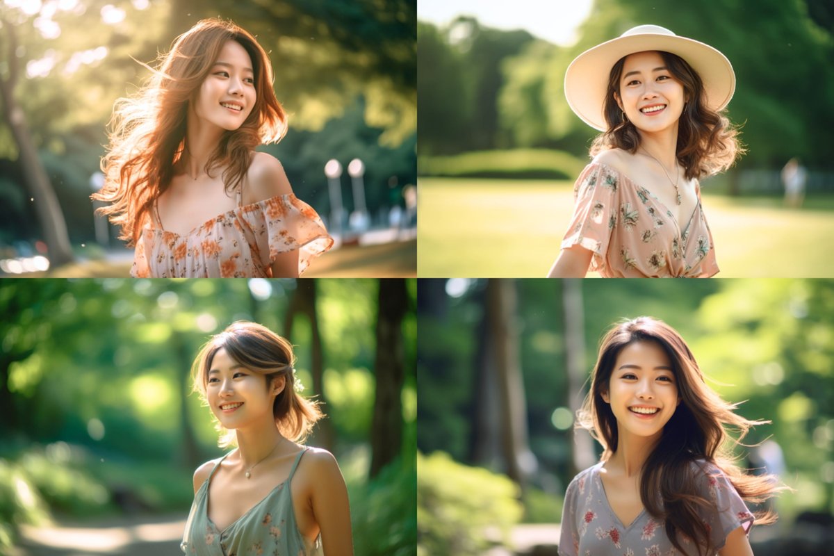 【16部突破】midjourney（ミッドジャーニー）で、日常的な「美しい日本人女性」を作成するための呪文（プロンプト）｜mj（ジャニー