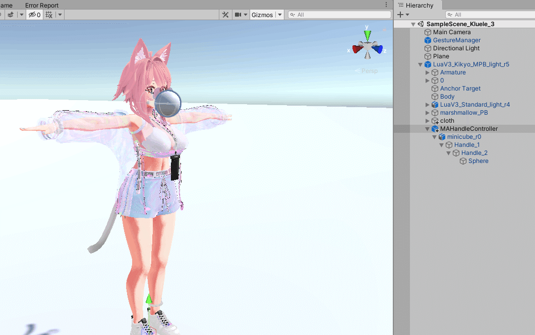 [VRChat](Modular Avatar)PhysBoneをつかんで衣装のBlendShapeを操作する｜Kluele