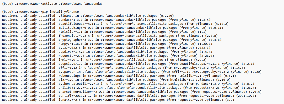 【Python】Anaconda環境でyfinanceをDLするのに苦戦した話｜チャウ×2