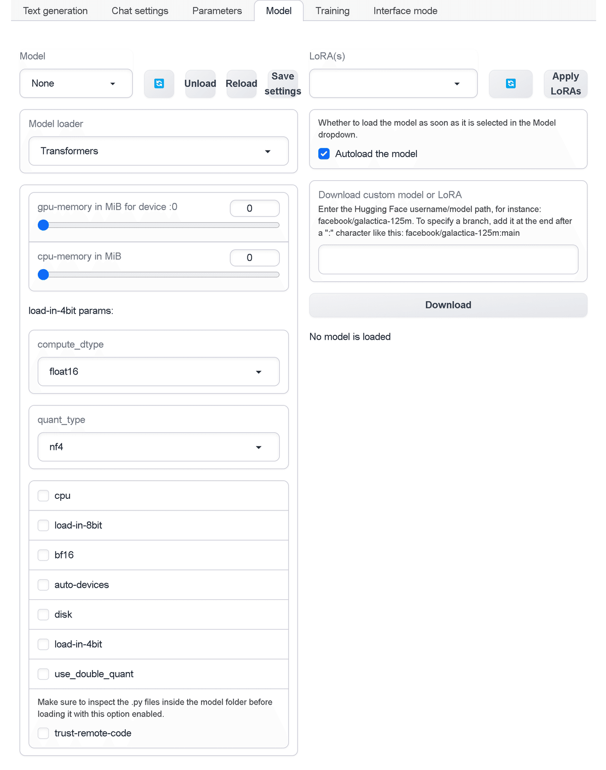 text-generation-webui の 設定項目まとめ｜npaka