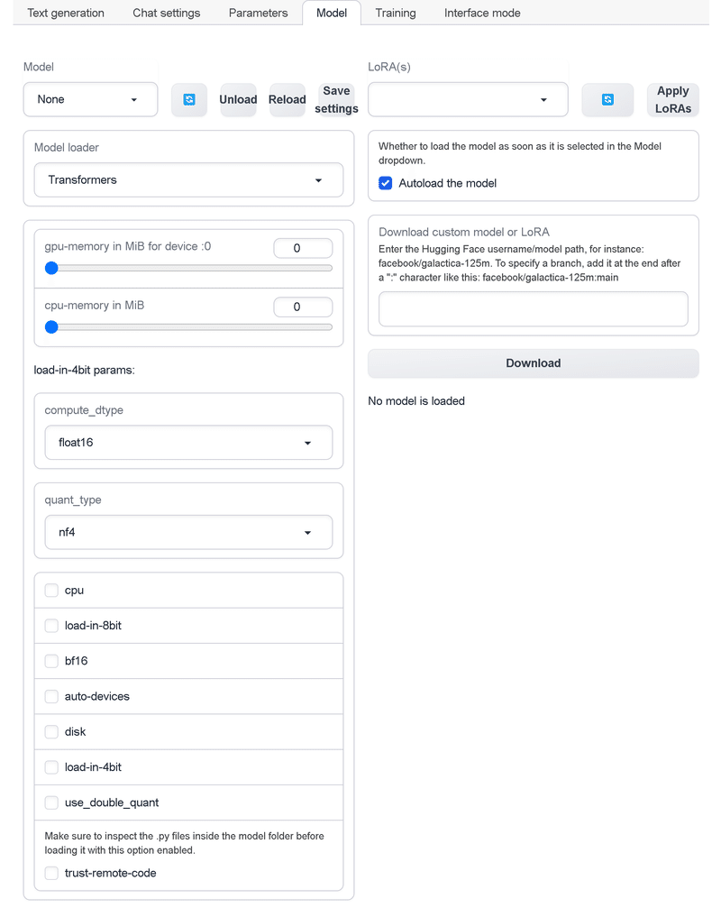 text-generation-webui の 設定項目まとめ｜npaka