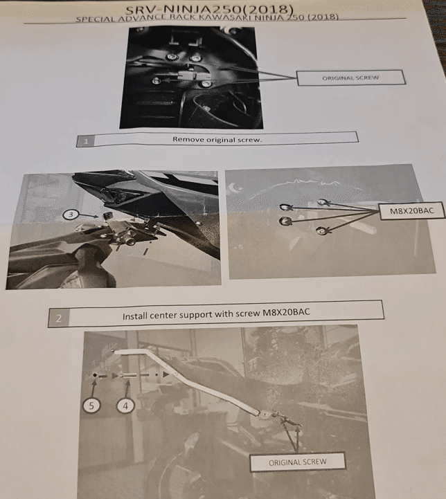 GIVI社製 キャリアラック装着手順 ＊Ninja250 2018年以降向け｜Koda