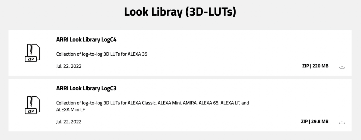 ARRI Look Library｜しろがね