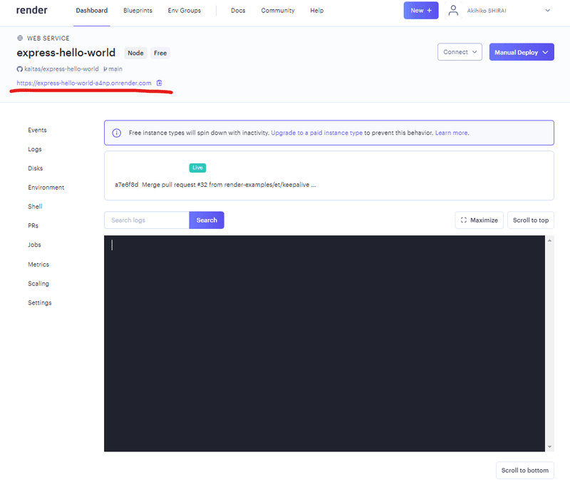無料Webサービス開発の第一歩！「Render」を使ってみよう｜しらいはかせ(AI研究/Hacker作家)