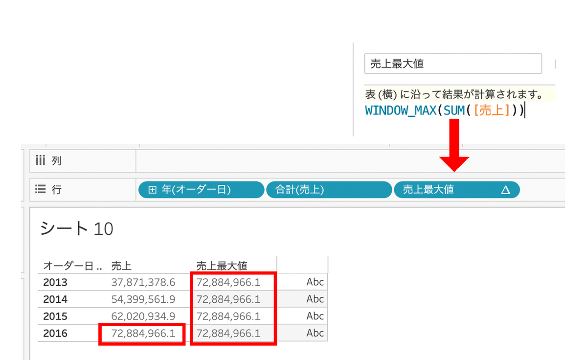 【Tableau】関数メモ（WINDOW_MAX） ｜Yuko_T