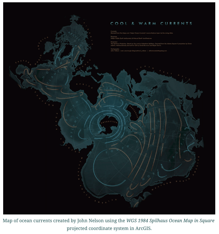 海は1つ - スピルハウス図法（Spilhaus World Ocean Map ）｜篠澤裕介