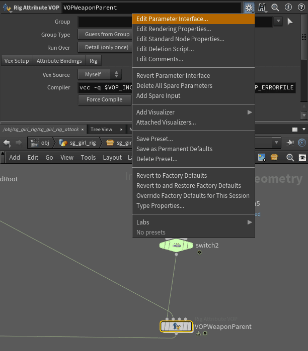 Houdini Rigging 1 武器の持ち替え｜ゴジモ