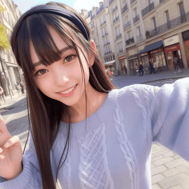 AI・Shiori パリで自撮り｜りとるけい