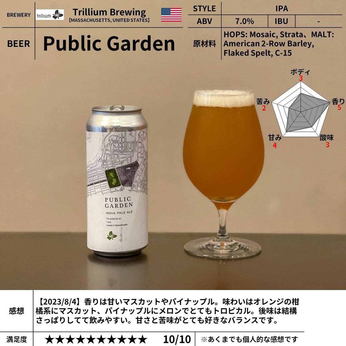 Trillium Brewingの「Public Garden」｜yamashin0120