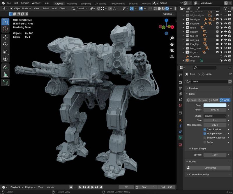 Learning to create High Poly Mech in Blender 3D｜alex