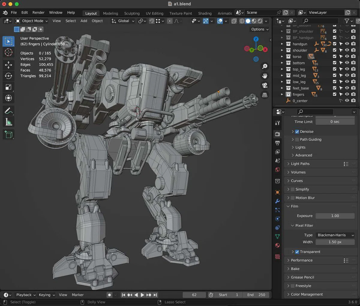 Learning to create High Poly Mech in Blender 3D｜alex