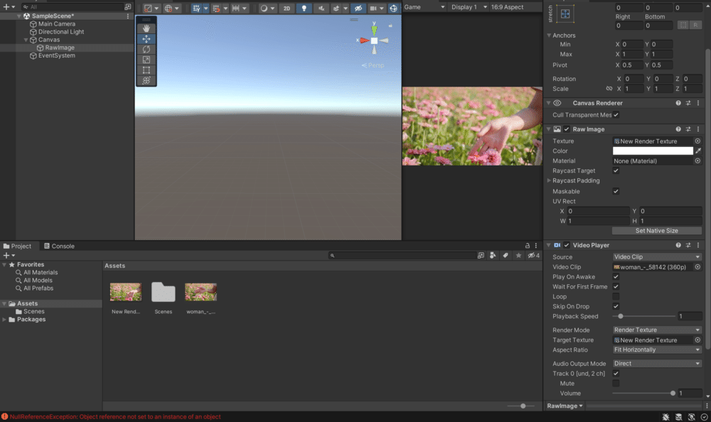 【Unity】UIに動画を入れる方法｜nagayuka