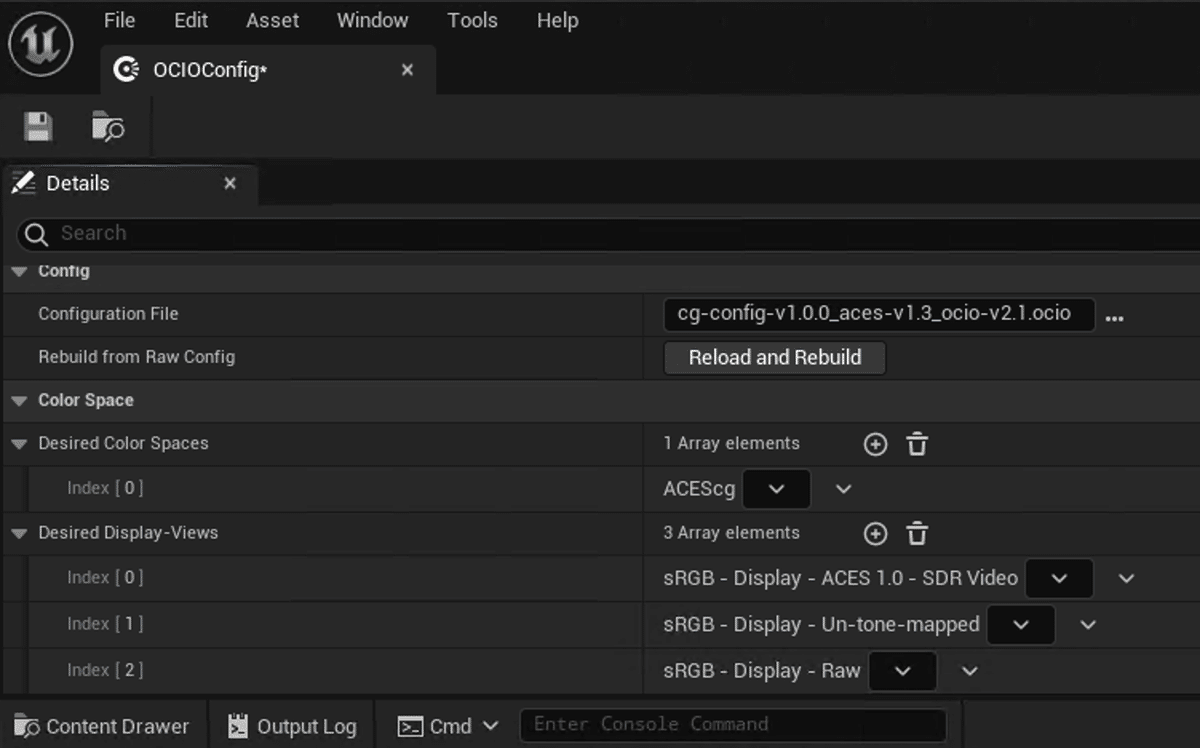 Unreal Engine + OpenColorIOを使ってACEScgのリニアRGB値を取得する｜Tonali / Kojiro Tanaka