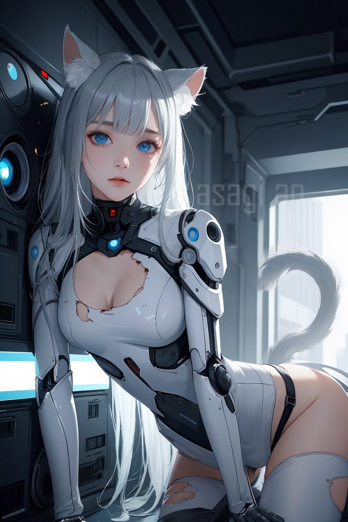 白猫ボディスーツ｜asagi ao