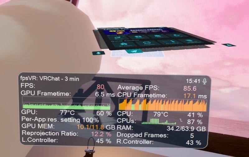 VRChatのワールド内で負荷を計測する方法について【fpsVR】｜wata23