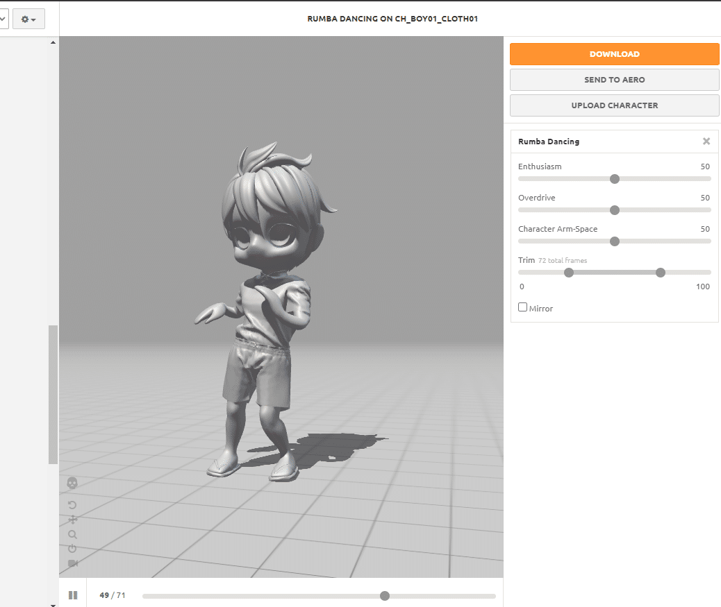 自作キャラモデルを自動でスキニングしてアニメーションを付けるメモ｜polyCube1