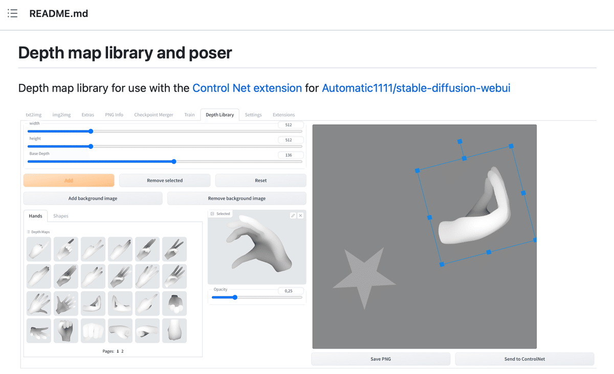 画像生成AI - Depth map library and poser｜mochan