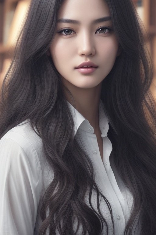 図書館の誘惑 | 神秘的な美女との恋｜AI Girls Creationラボ