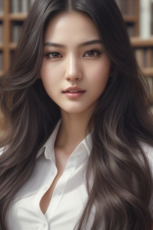 図書館の誘惑 | 神秘的な美女との恋｜AI Girls Creationラボ