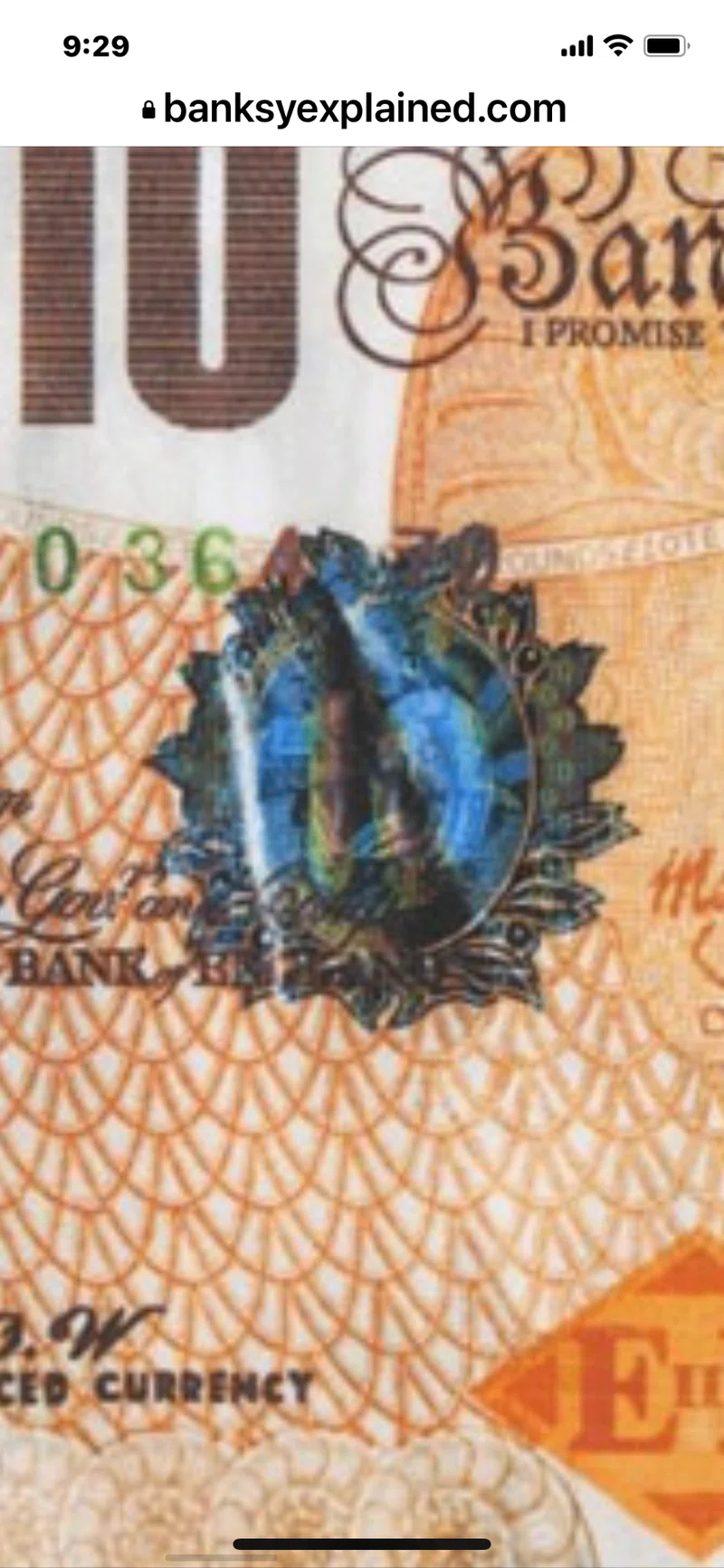 The note is printed with inks on paper that are nearly identical to ...