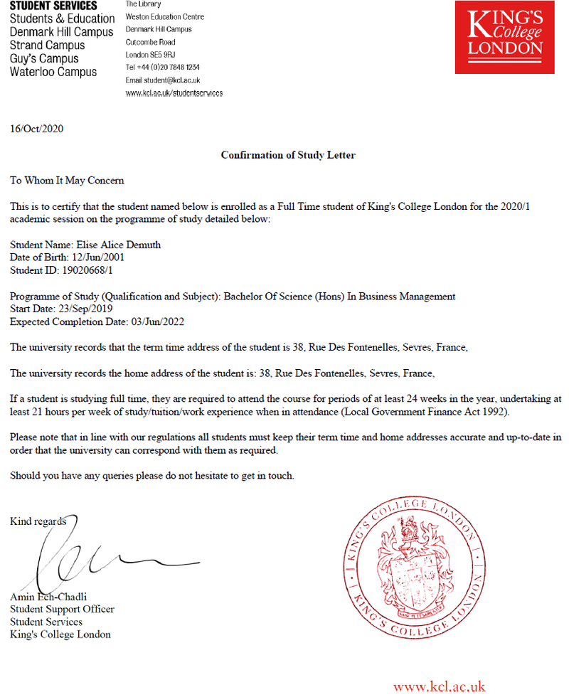 堀口英利さんのKCL在学証明書の検証｜ままんが