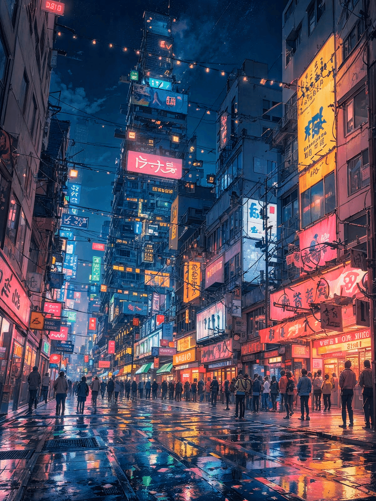 初心者必見!【夜の街】コピぺAIイラスト｜背景プロンプト呪文全公開 ｜mimi@AIart