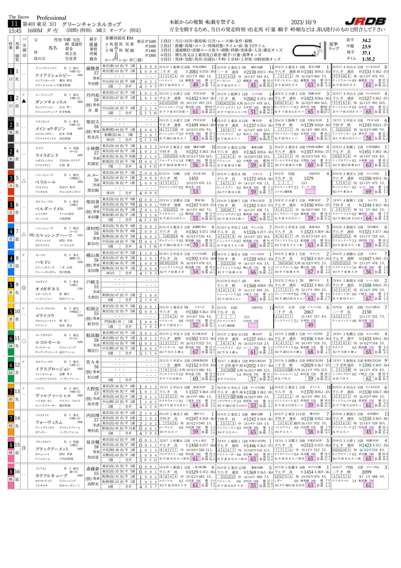 10/9(月)分の「早刷り枠確定新聞」をご覧いただけます｜JRDB 競馬アラカルト