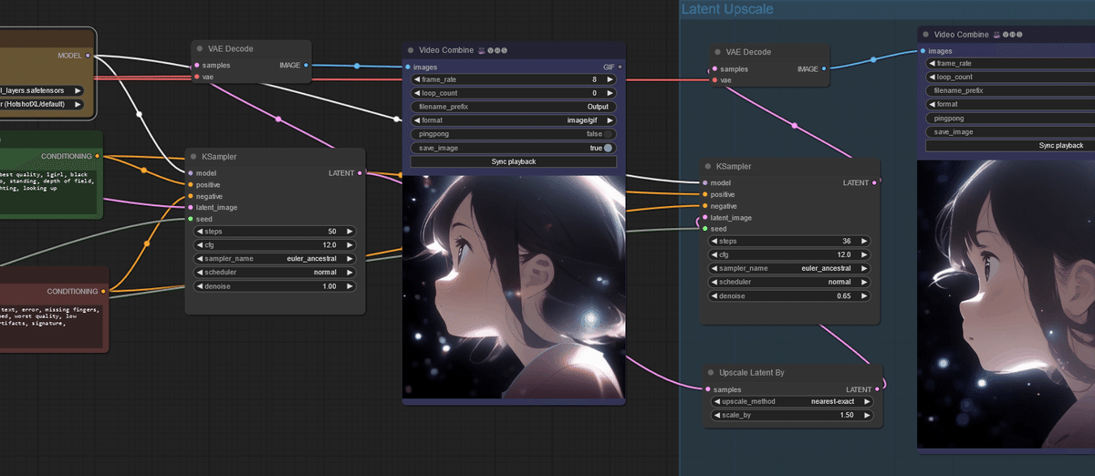 【AIアニメ】ComfyUI AnimateDiffでSDXLモデルを試す(HotshotXL)｜Baku