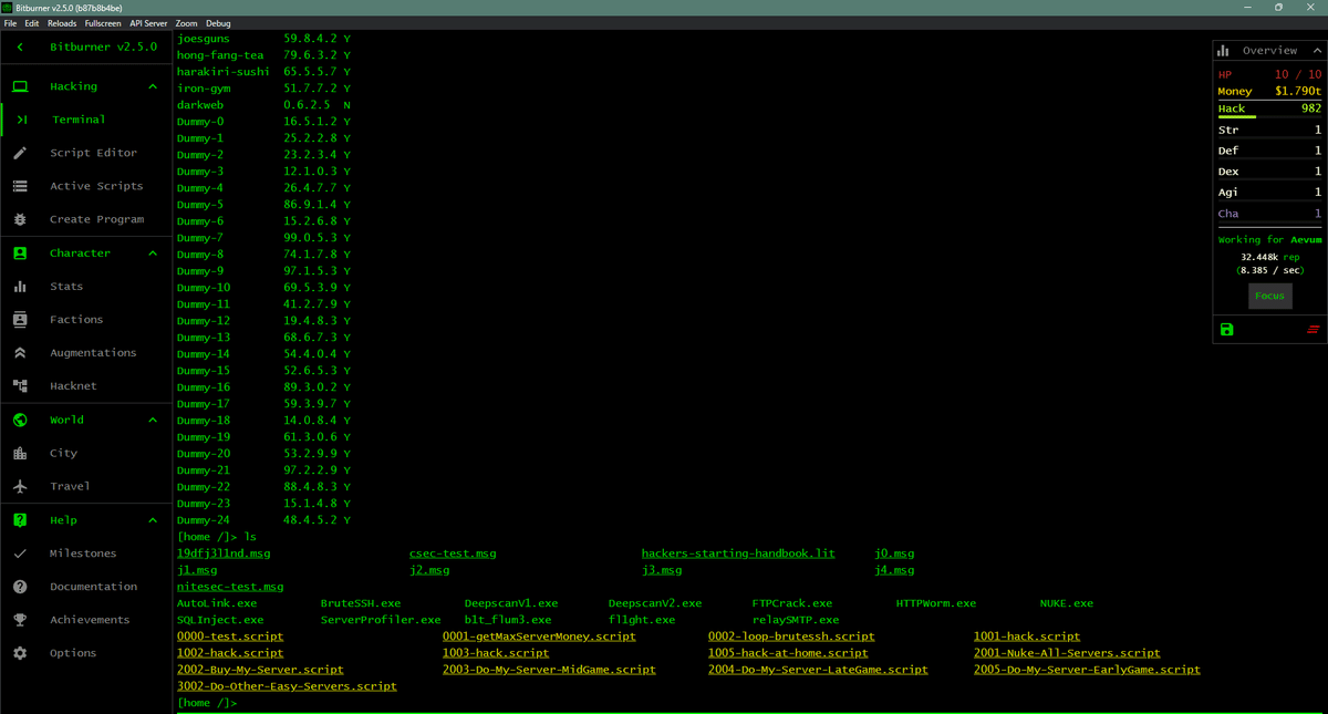 Bitburner書き散らし#1 ゲーム紹介｜Holly_Utty