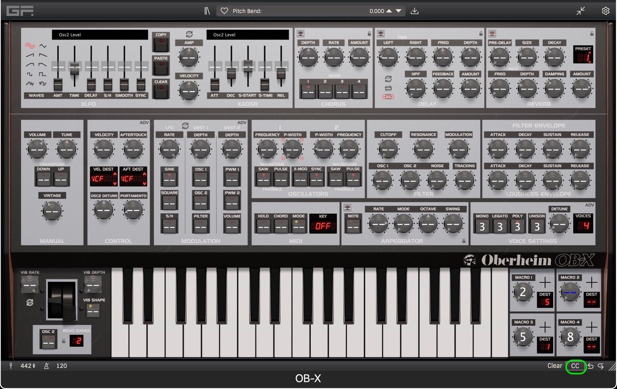 [WS音源探訪メモ] GForce Oberheim OB-X｜Windsynth workbook