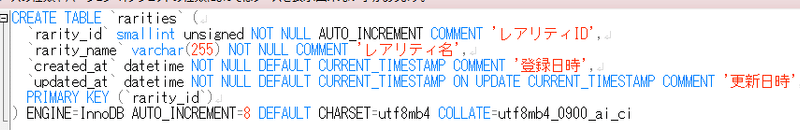 MySQLでのコメント追加の方法(A5M2使用)｜不成人
