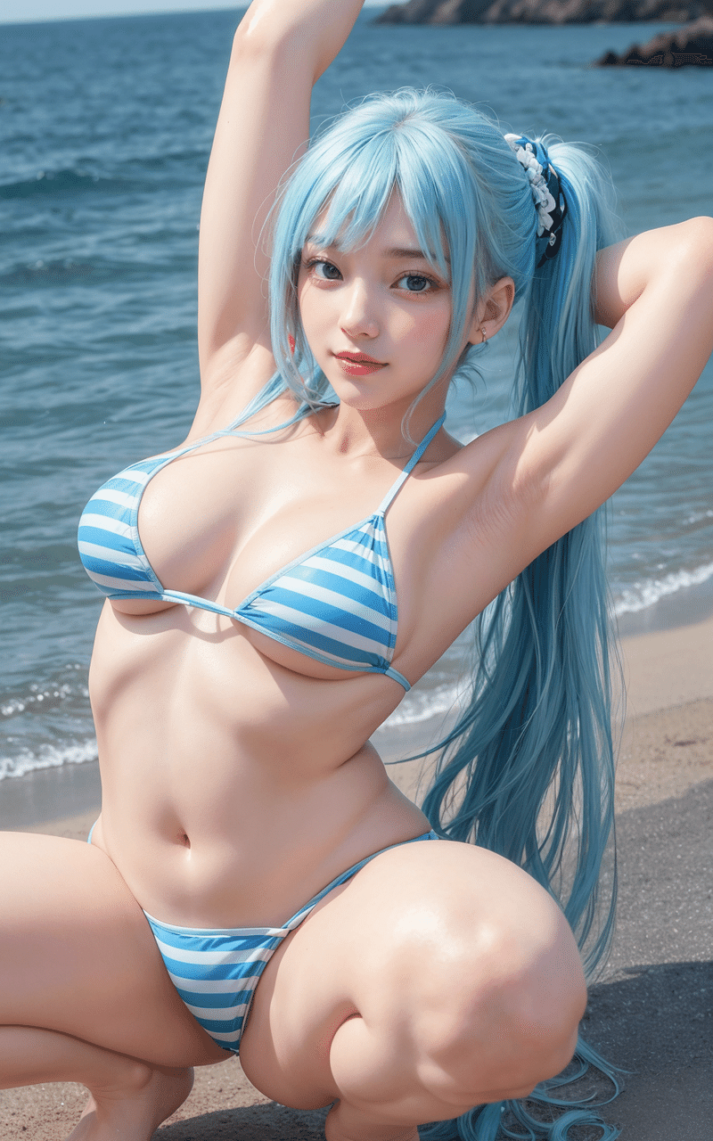 AI写真集 縞パン開脚姫 vol.7（無料30枚・有料140枚）縦1280～1600ピクセルの高画質｜kitamura@AIART縞パン大好き！noteAI縞パン写真集よろしくね！