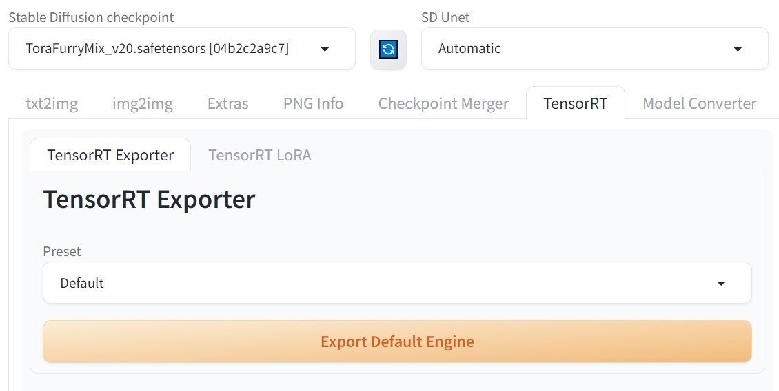 AUTOMATIC1111版Stable Diffusion web UIでNVIDIAのTensorRT拡張を利用する手順｜まゆひら