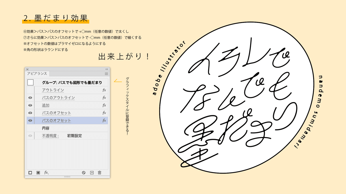 【Tips】イラレでなんでも墨だまりを作る方法｜mojiya👀
