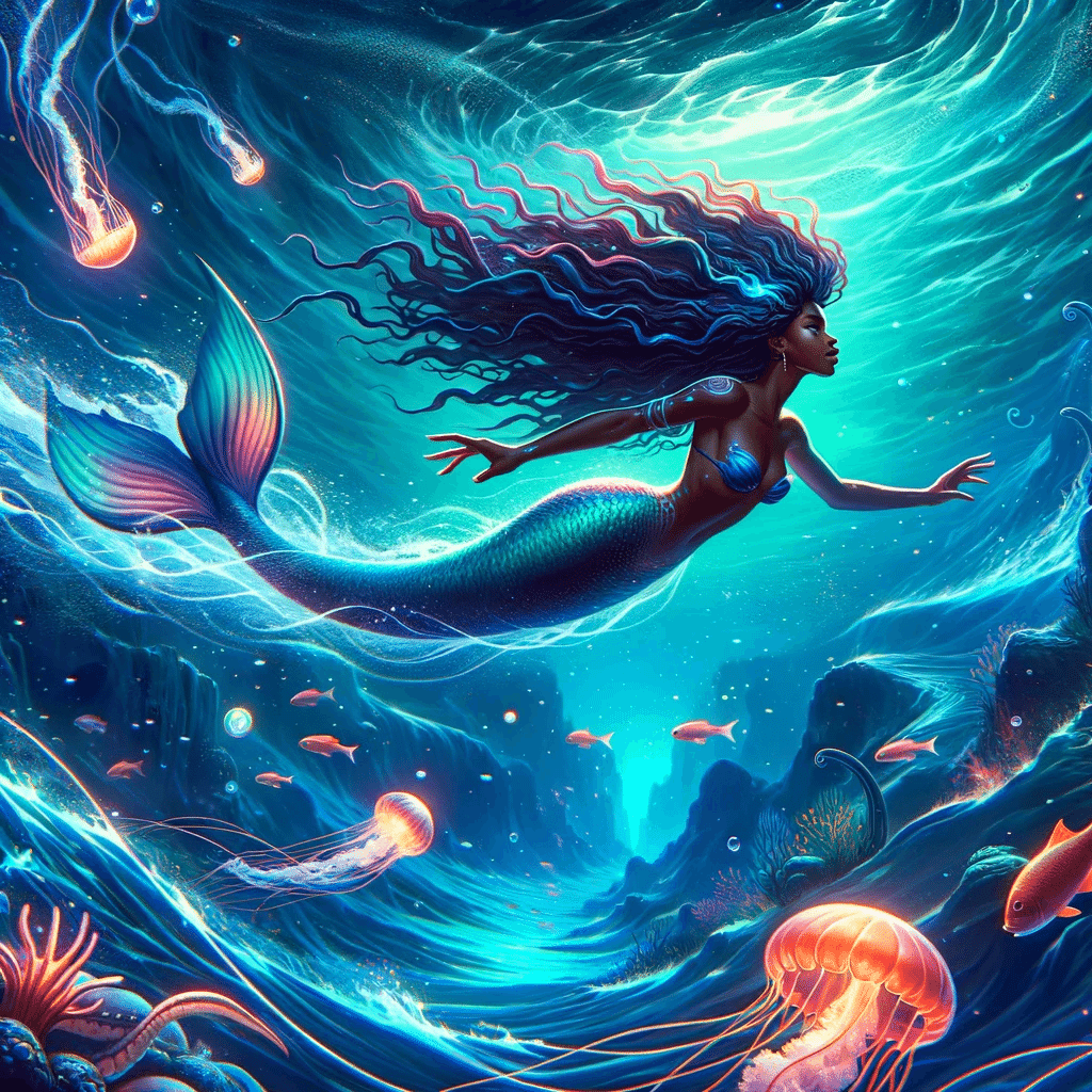 ChatGPTのDALL-E3で、人魚の美女を描きました！！｜gorojy