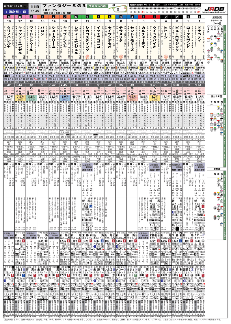 11/4（土）京都11R ファンタジーS 赤木の予想｜JRDB 競馬アラカルト