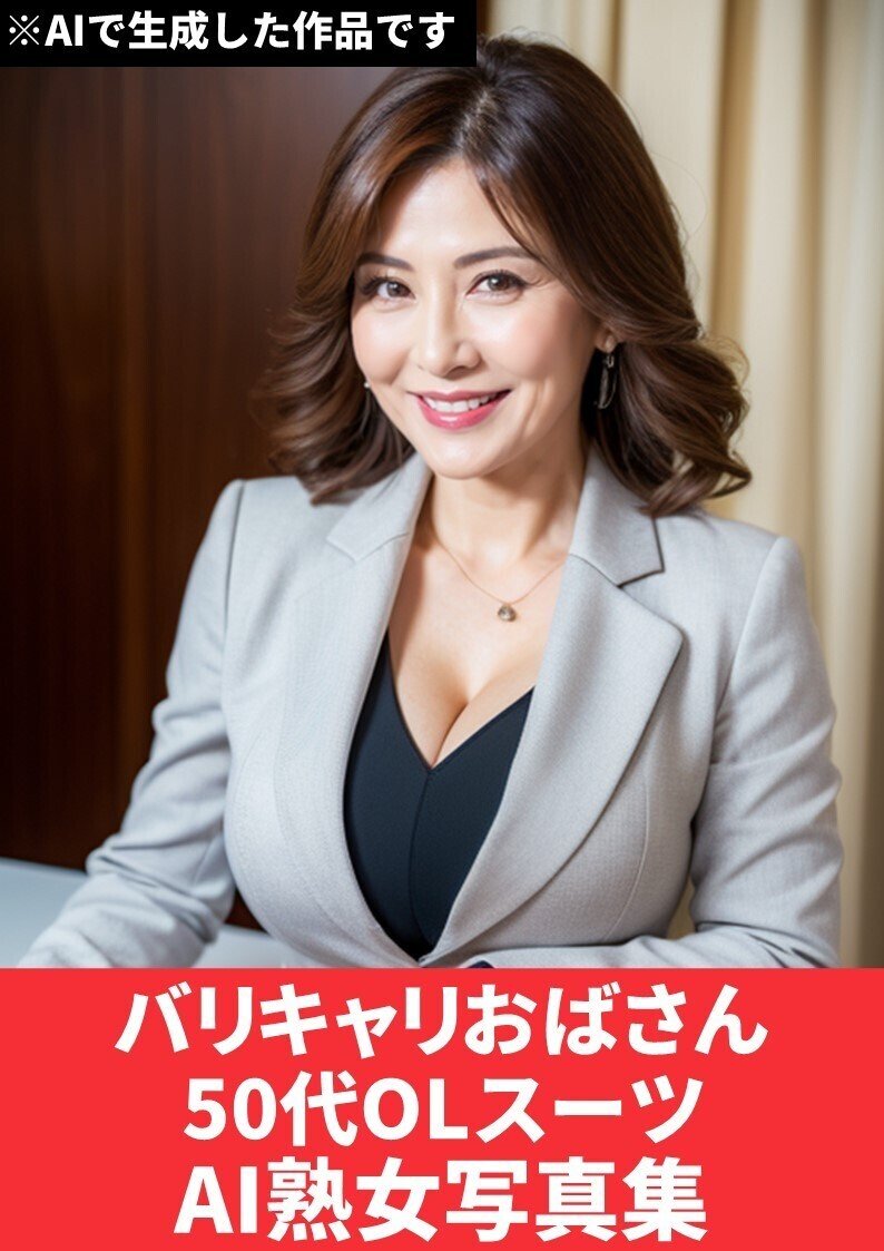 【バリキャリおばさん「50代熟女OL」】AI熟女写真集「AI生成呪文(プロンプト)付き」｜AI熟女ハンター