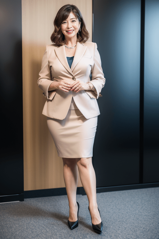 【立ちポーズ美人スーツOL】AI熟女グラビア写真集「呪文(プロンプト)付き」｜AI熟女ハンター